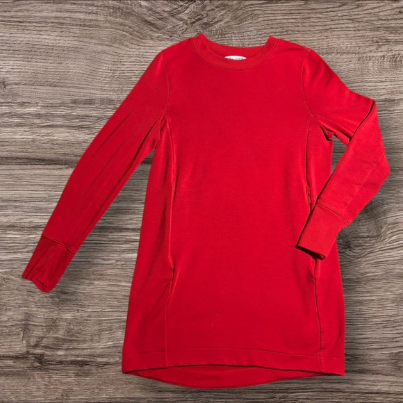 Athleta | Dresses | Athleta Vibrant Red Crewneck Dress | Poshmark